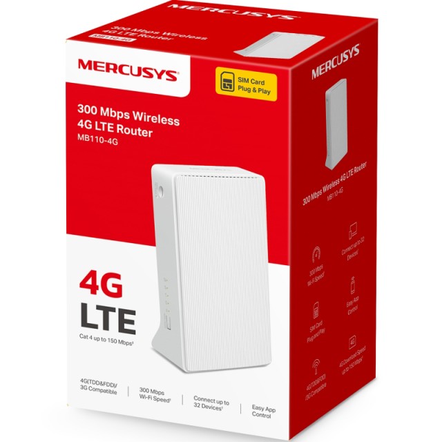 Mercusys 4G LTE Router N300 Wi-Fi MB110-4G